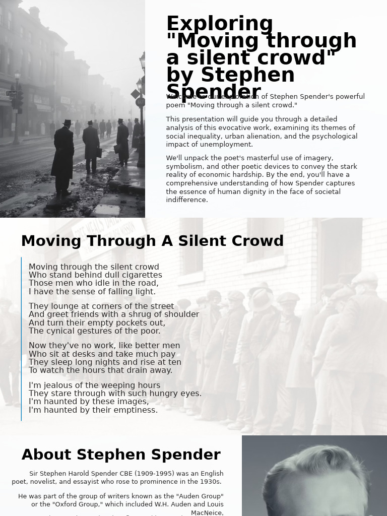 Analyzing Spender's Silent Crowd Poem | PDF | Poetry | Empathy