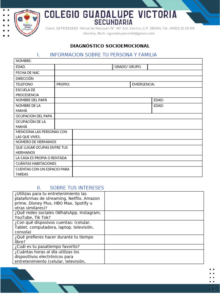 Examen Diagnóstico Psicometrico-Socioemocional. Aime | PDF