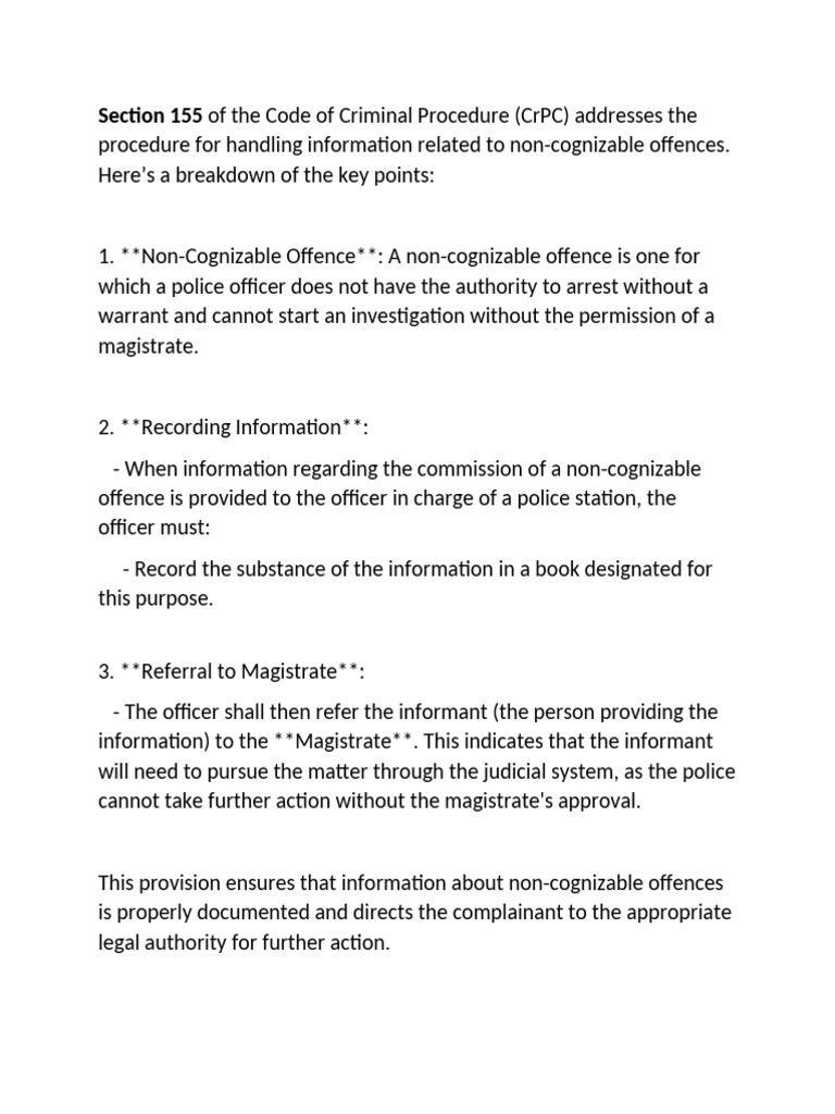 Section 155 To 156 - 051947 | PDF | Magistrate | Criminal Procedure In ...