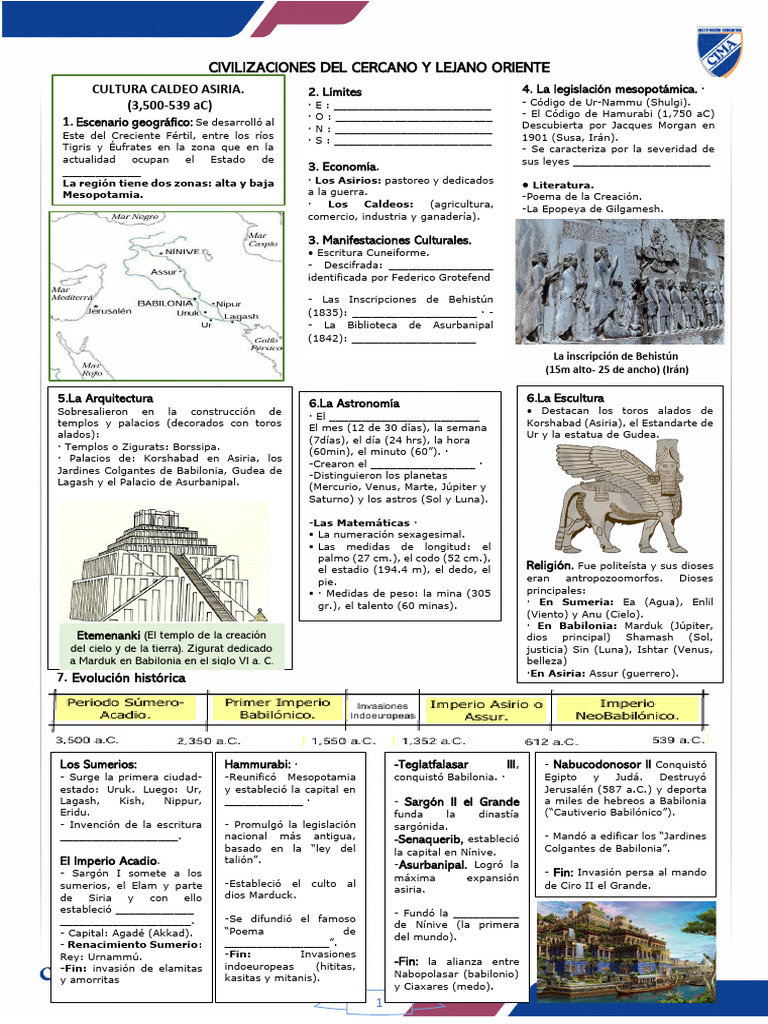 Civilizaciones Caldeo-Asirias en Mesopotamia | PDF | Babilonia ...
