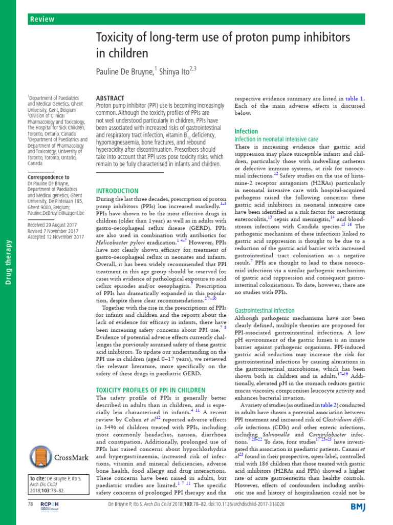 PPI Toxicity Risks in Children | PDF | Gastroesophageal Reflux Disease ...