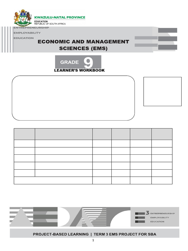 Grade 9 EMS Term 3 Project Guide | PDF | Swot Analysis | Business