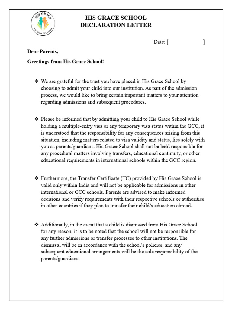 Transfer Certificate Declaration Notice | PDF | Travel Visa | Justice