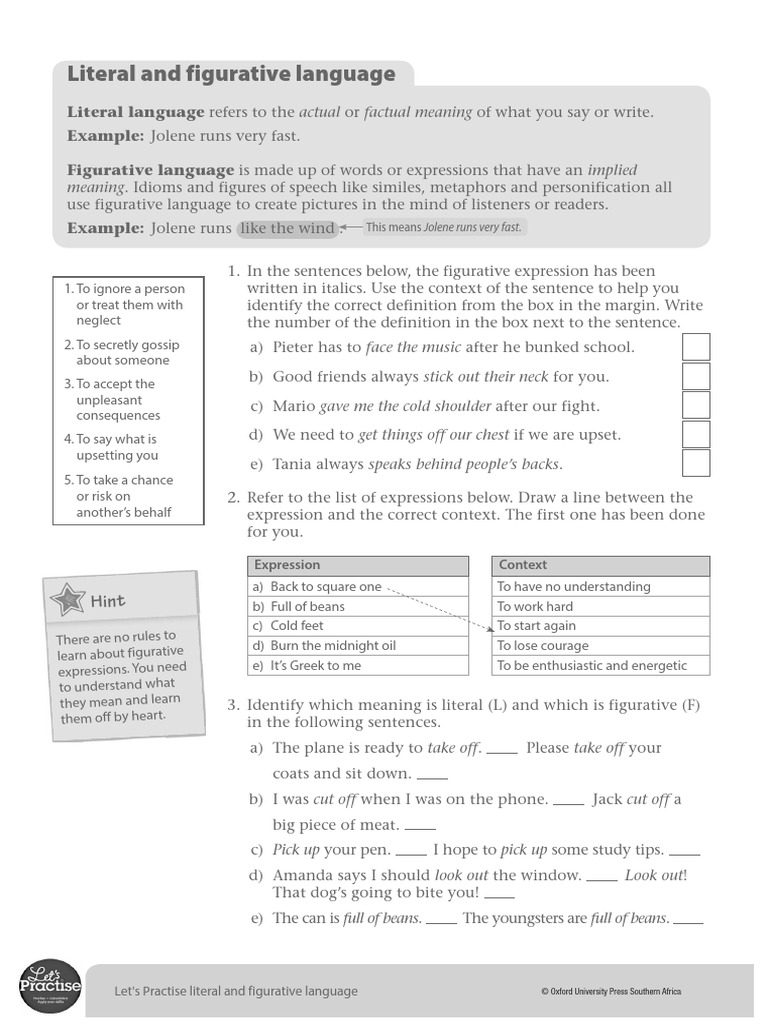 Understanding Literal and Figurative Language | PDF | Connotation | Odor