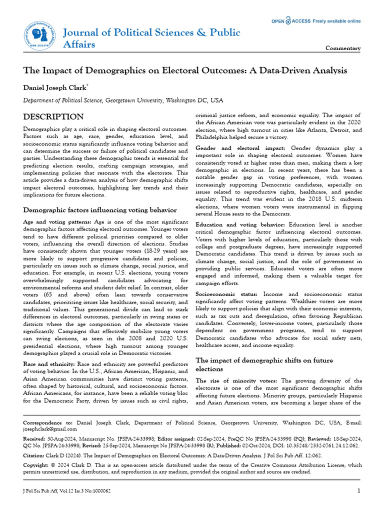 Demographics and Electoral Outcomes Analysis | PDF | Democratic Party ...
