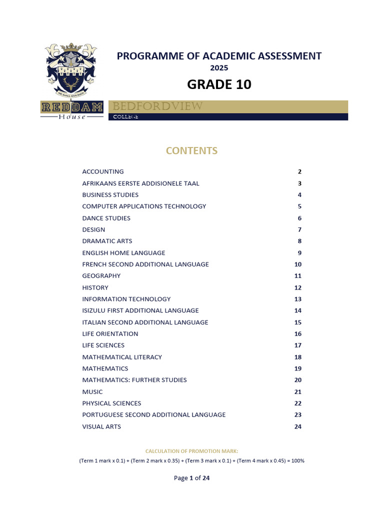 Grade 10 Academic Assessment Plan 2025 | PDF | Trigonometry | Geometry