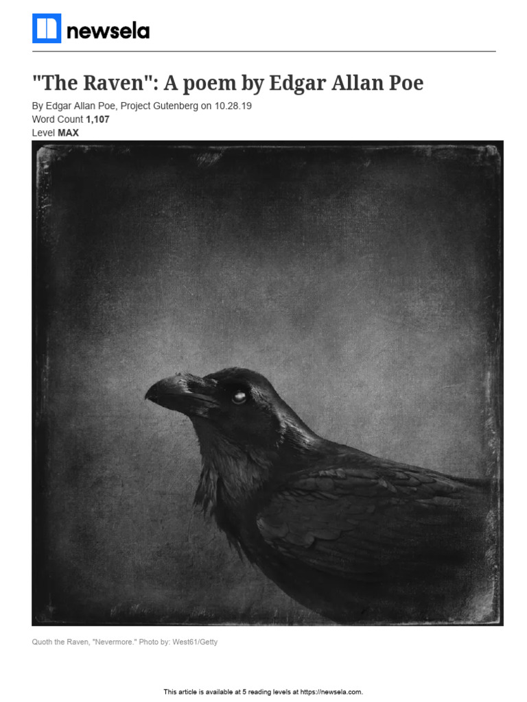 Poe's "The Raven": Themes and Analysis | PDF | The Raven | Poetry