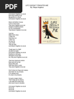 Poem Life Doesn't Frighten Me - Maya Angelou | PDF