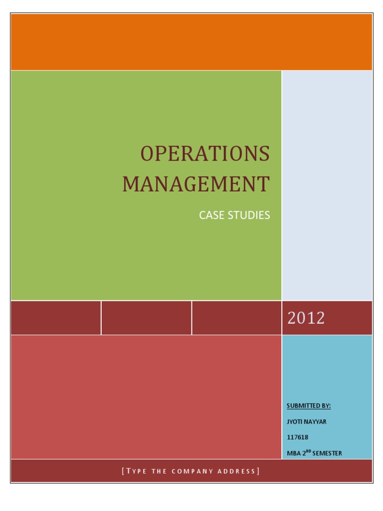 Operations Management: Case Studies | PDF | Retail | Delivery (Commerce)