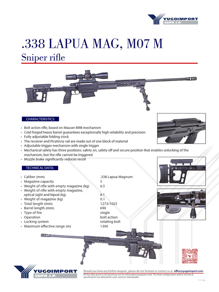 .338 Lapua Magnum Sniper Rifle Specs | PDF