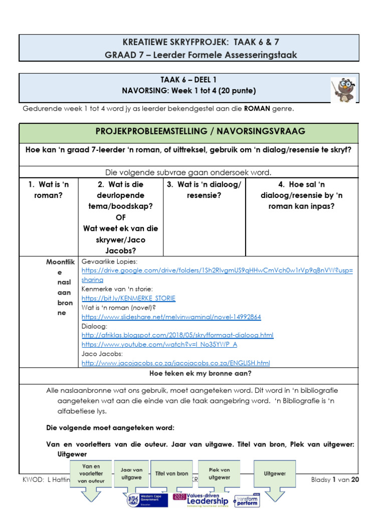 Aht Gr7 Taak 6&7 Leerdertaak | PDF
