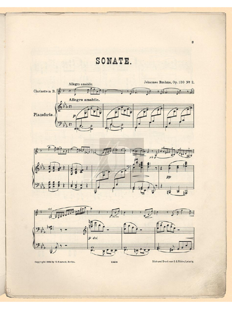 Brahms SONATA 2 Score - 1st Movement | PDF