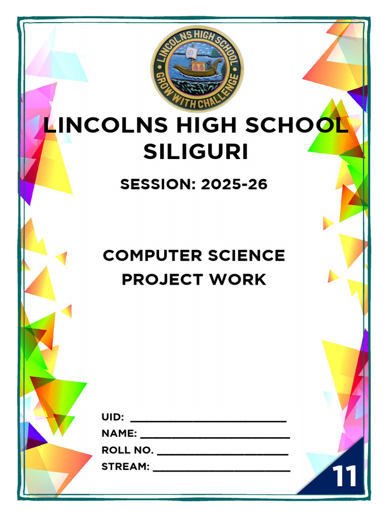 Cover Page-Comp Sci-Term-1 Project - 11 100146 | PDF