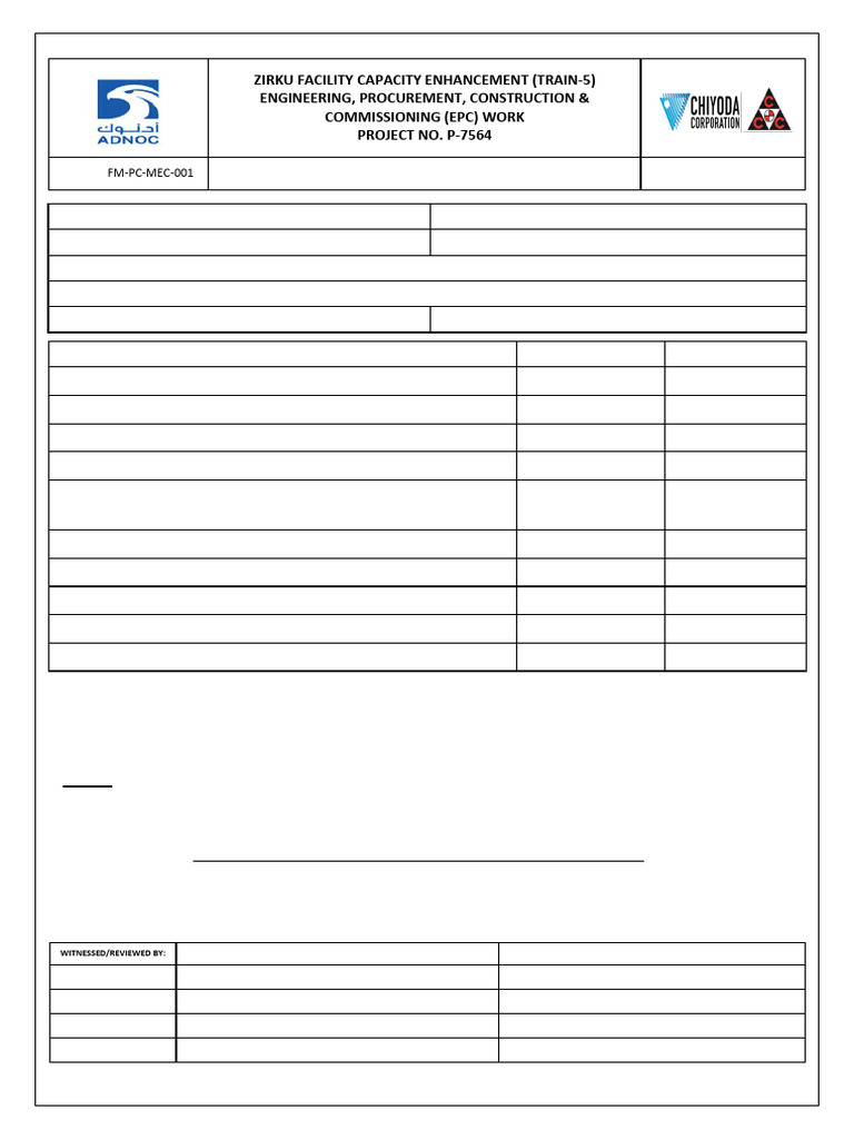 FM-PC-MEC-001 - Vessel Tank Internal Inspection | PDF