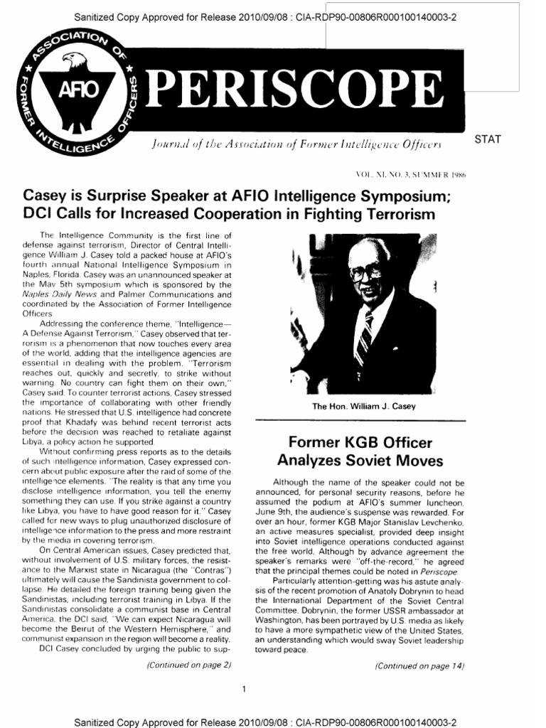 Periscope Cia Journal: Summer 1986 | PDF