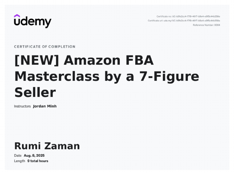 Amazon Certificate | PDF