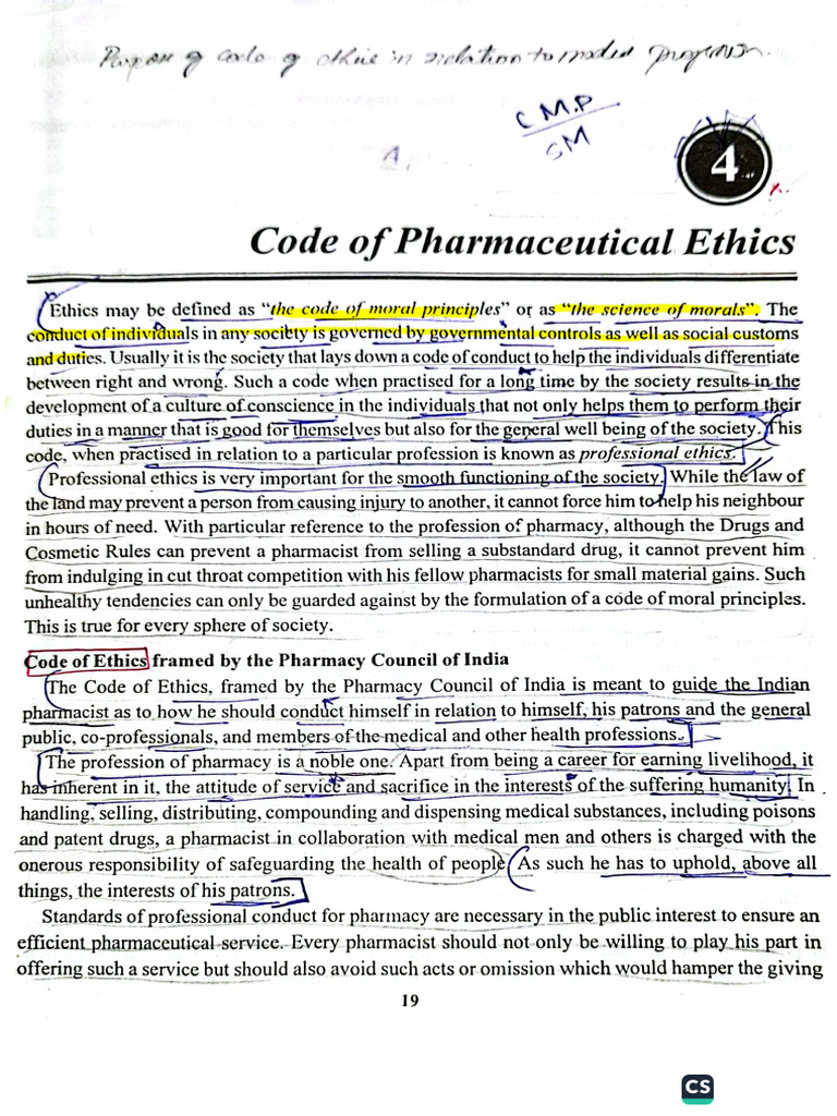 Code of Pharmaceutical Ethics | PDF