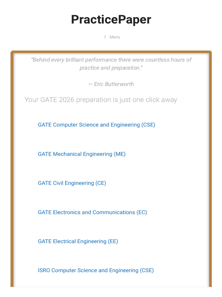 GATE 2026 Practice Resources Online | PDF