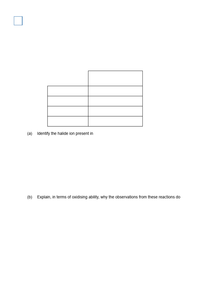 Identifying Halide Ions in Solutions | PDF | Chlorine | Precipitation ...