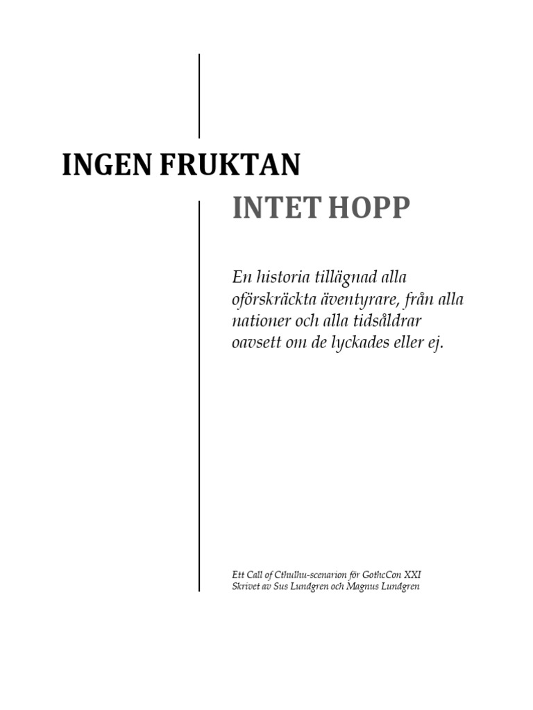 Ingen Fruktan Intet Hopp | PDF