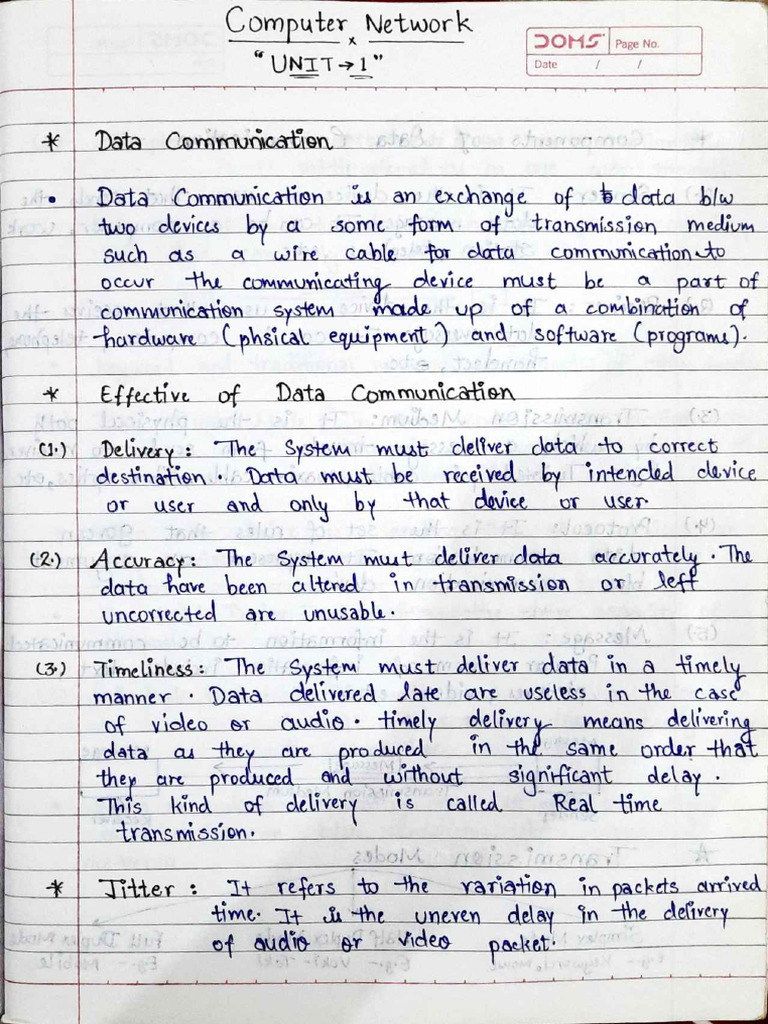 Computer Network Unit-1 | PDF