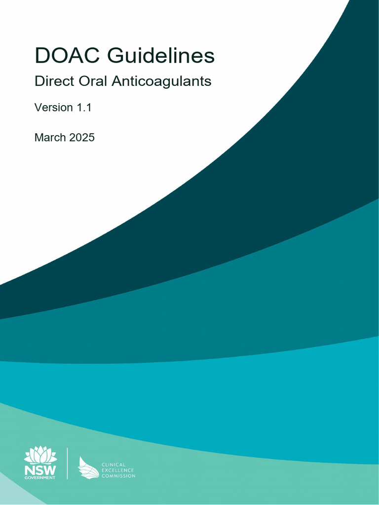DOAC Guidelines March 2025 | PDF | Thrombosis | Medical Specialties