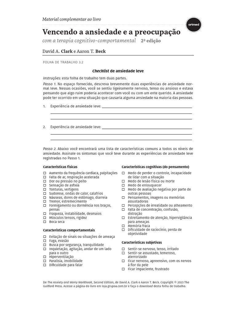 Materiais Complementares - Indd | PDF | Ansiedade | Dor