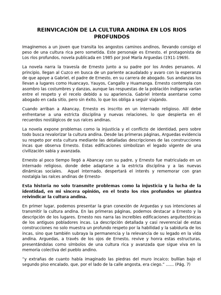 Reinvidicacion de La Cultura Andina Según Arguedas | PDF | Imperio Inca