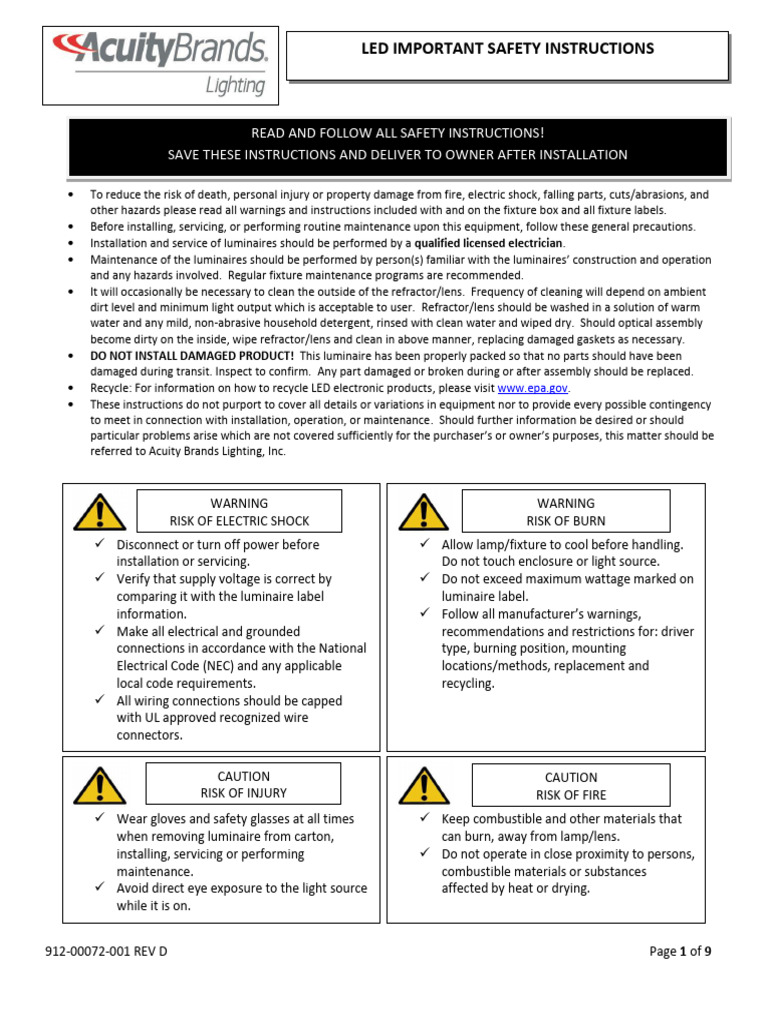 UFIT LED Low Bay Installation Guide | PDF | Electrostatic Discharge ...