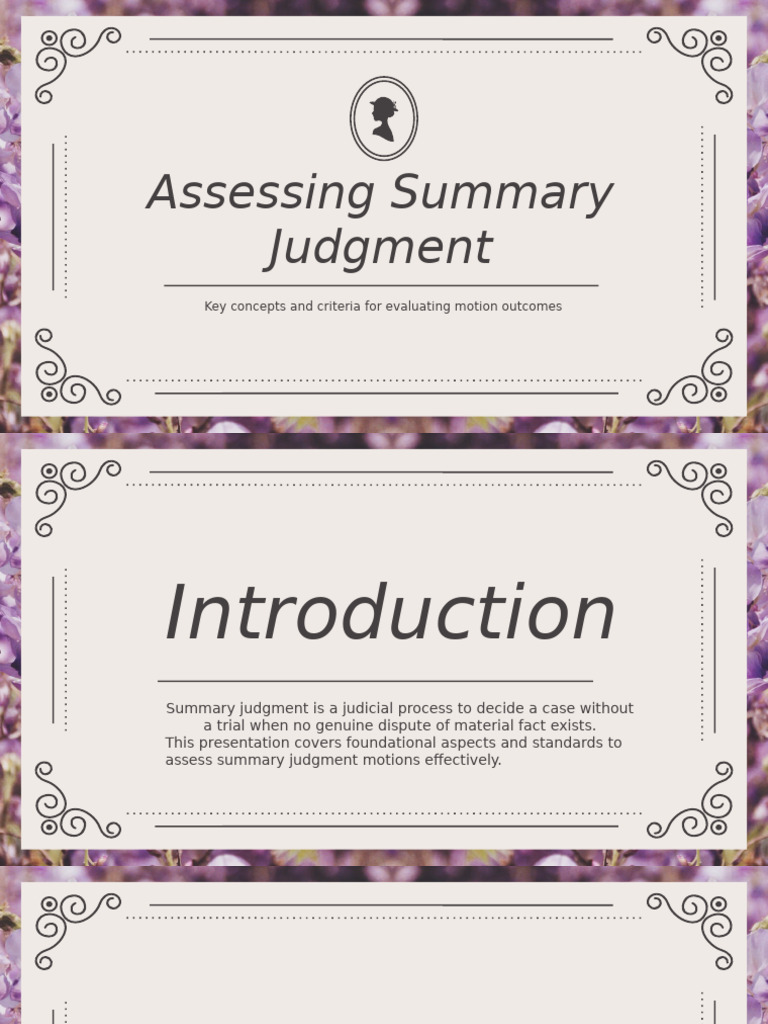 Assessing Summary Judgment | PDF | Summary Judgment | Judgment (Law)
