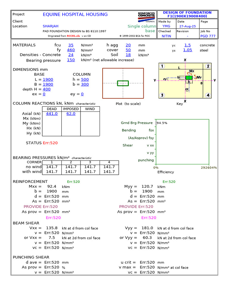 Combined Foundation Design | PDF | Structural Engineering | Mechanical Engineering
