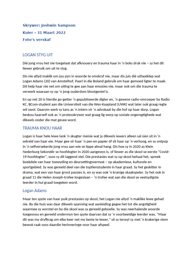 Afrikaans Articles | PDF
