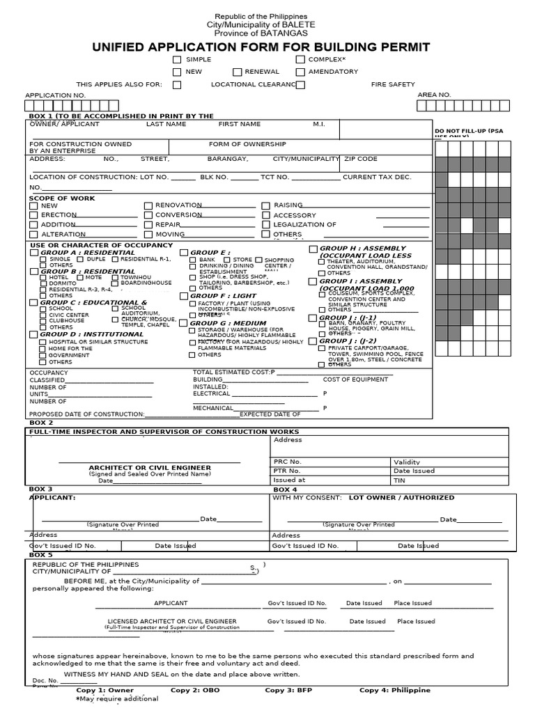 1 Unified Application For BLDG Permit - Municipality of Balete ...