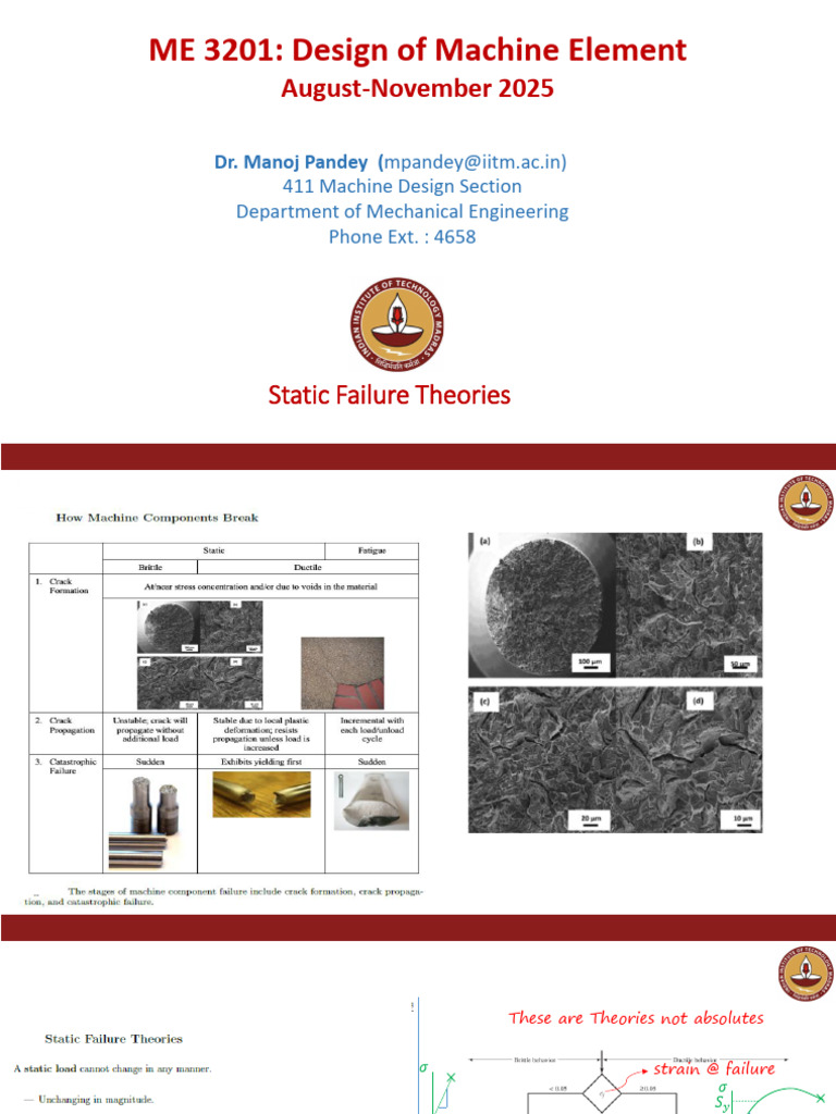 Lecture Static Failure Theory | PDF | Strength Of Materials ...