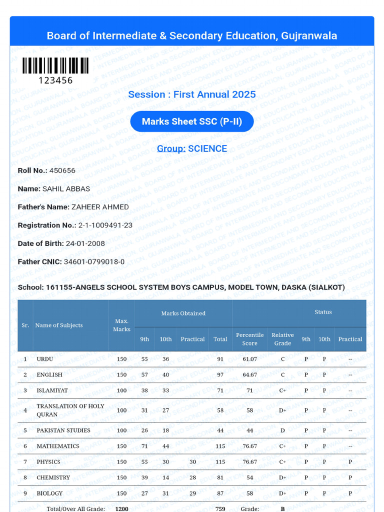 Result Card | PDF