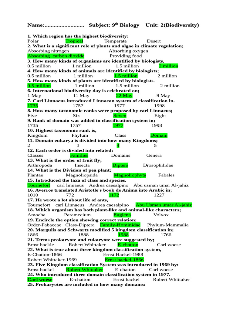 Kingdom Classification in Biology | PDF | Cell (Biology) | Eukaryotes