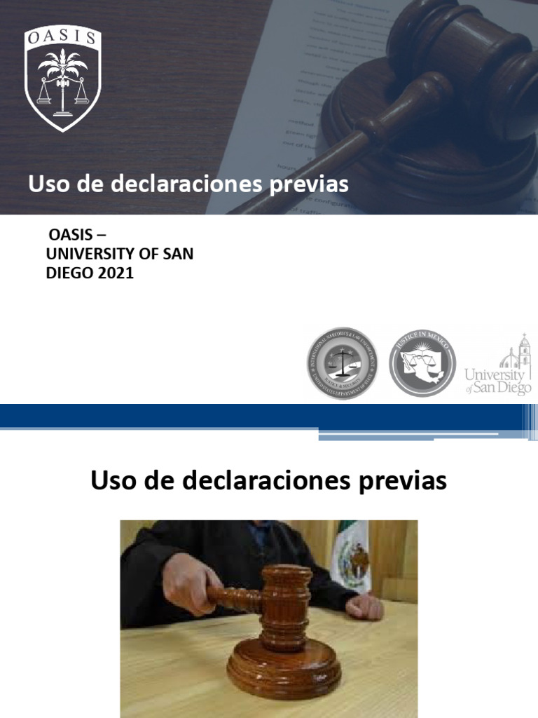 Uso de Declaraciones Anteriores 2020 | PDF | Testigo | Testimonio