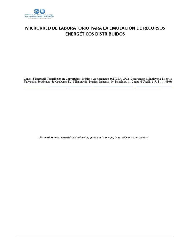 Microrred para Emulacion REDs CITCEA MIGEDIR2014 Final | PDF ...
