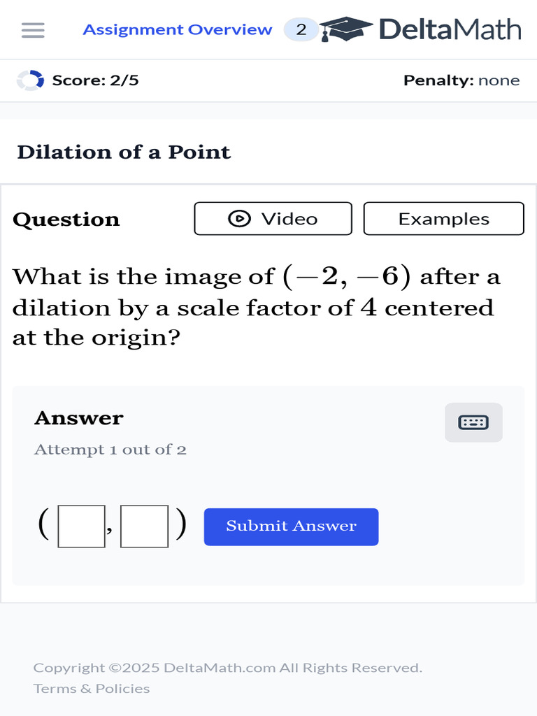 Dilation of Points Centered at Origin | PDF