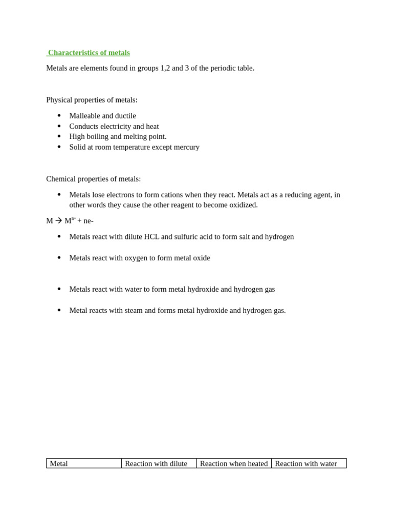 Section 3 - Characteristics of Metals | PDF | Oxide | Metals