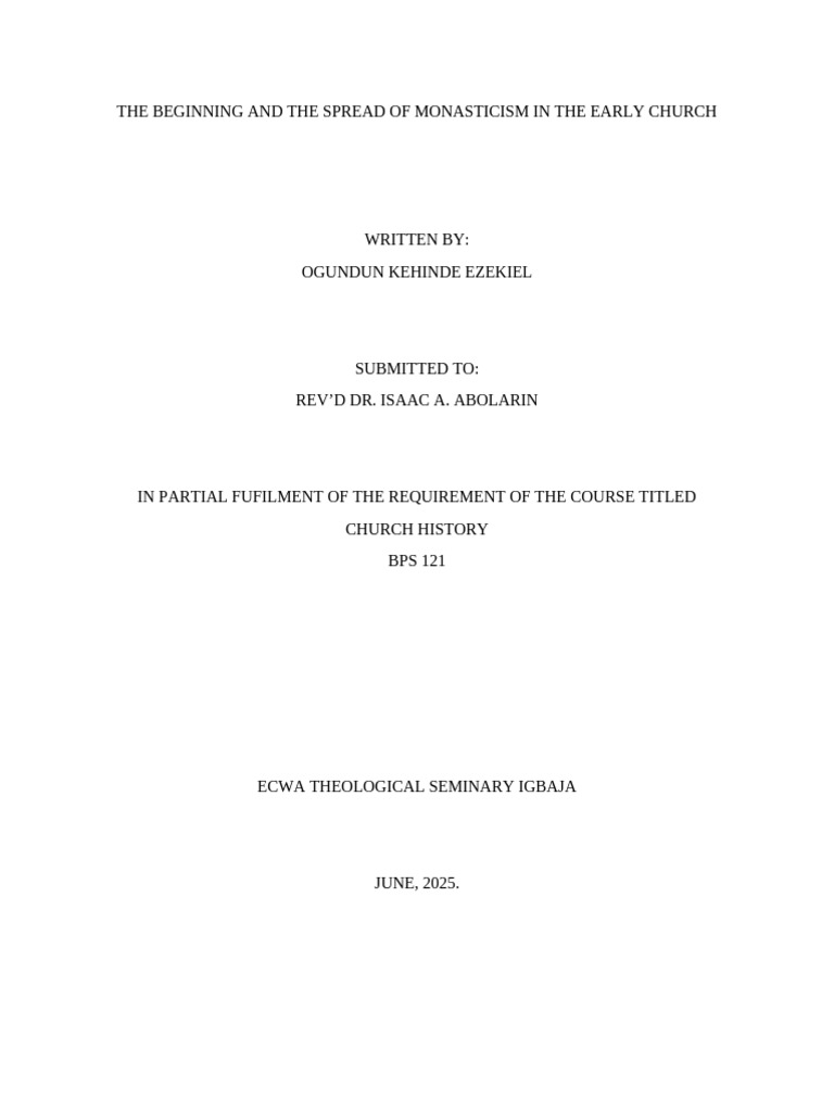 Protestant Monasticism Explored | PDF | Monasticism | Protestantism