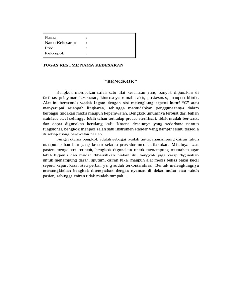 Fungsi dan Desain Alat Kesehatan Bengkok | PDF