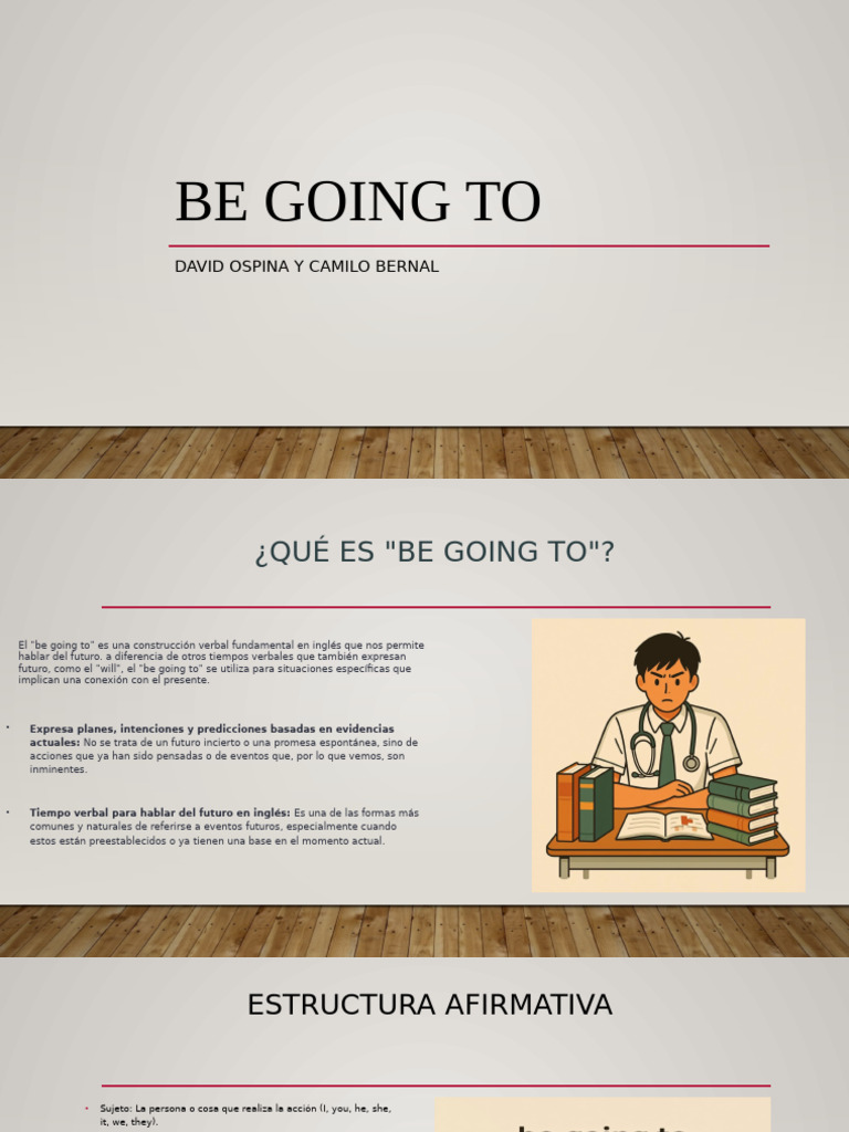Estructura y uso de "be going to" | PDF | Verbo | Asunto (gramática)