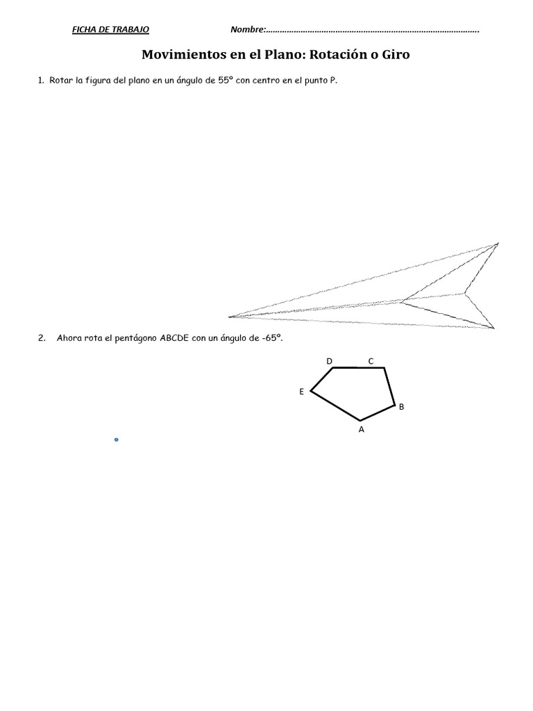 Rotaciones en el Plano: Ejercicios Prácticos | PDF