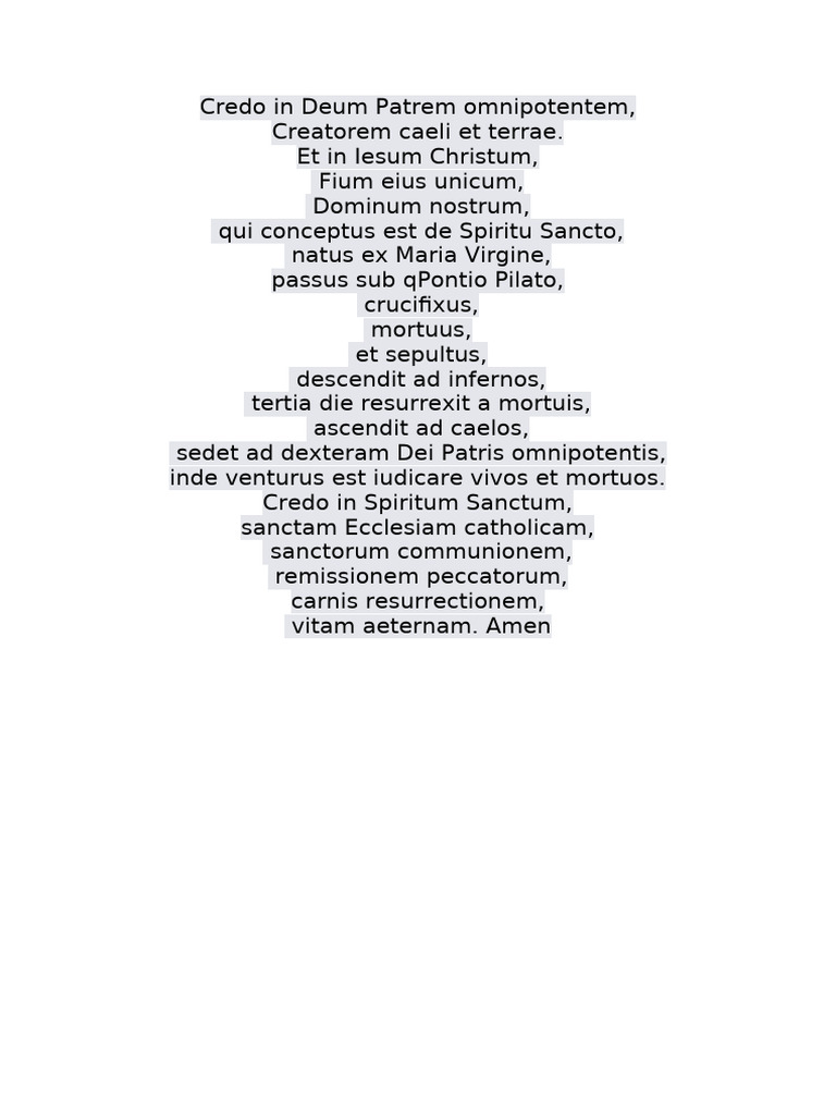 Credo in Deum Patrem Omnipotentem | PDF