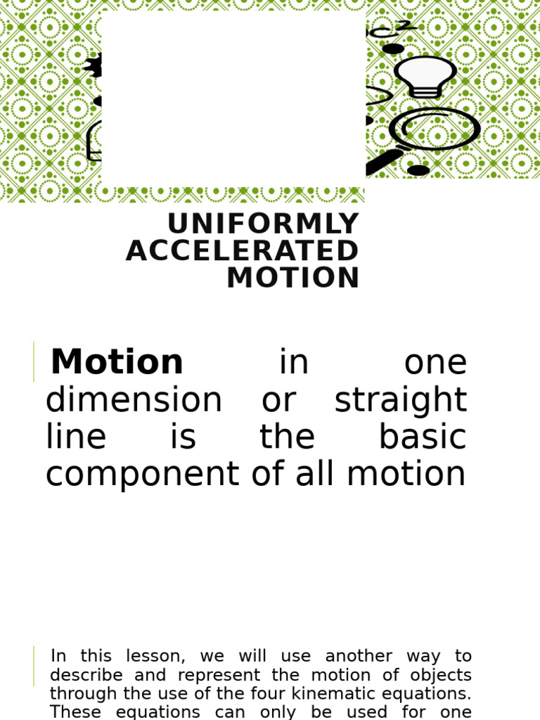 Lesson 4 Uniformly Accelerated Motion | PDF | Acceleration | Velocity