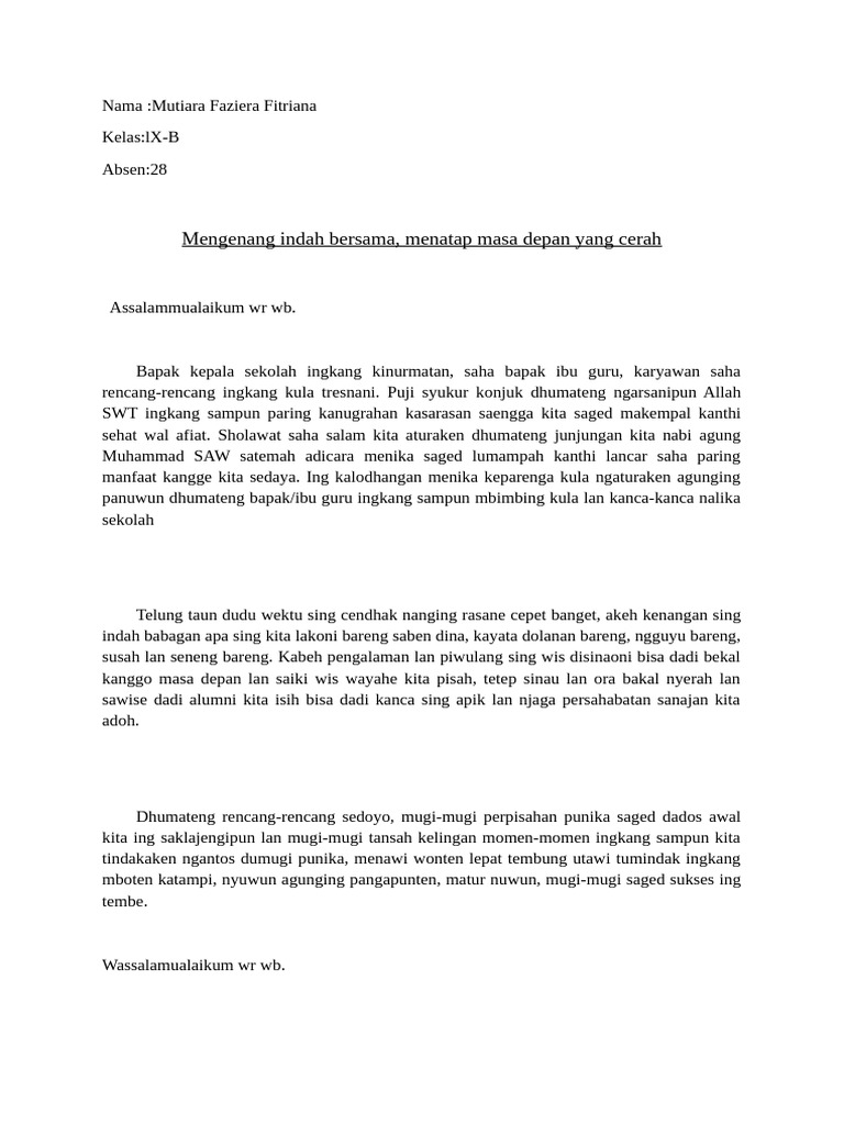 Mengenang Indah Bersama, Menatap Masa Depan Yang Cerah | PDF