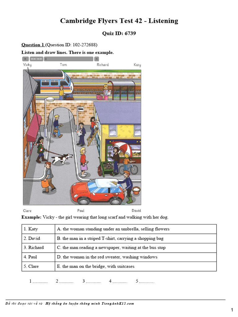 Quiz 6739 Cambridge Flyers Test 42 Listening | PDF