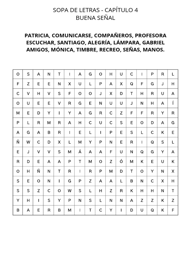 Sopa de Letras - Capítulo 4 | PDF