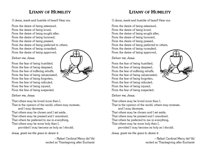 Litany of Humility | PDF | Christian Worship And Liturgy | Catholic Liturgy